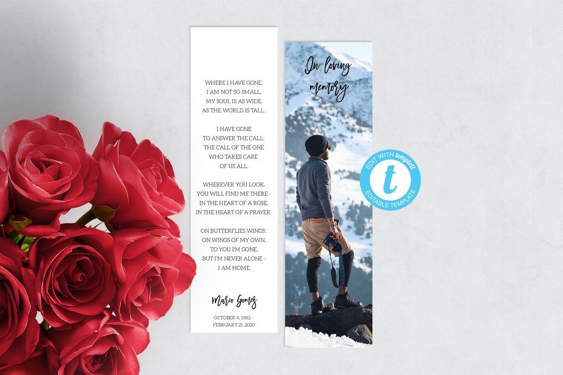 Edit Yourself Bookmark Template Bookmark Personalized | Etsy