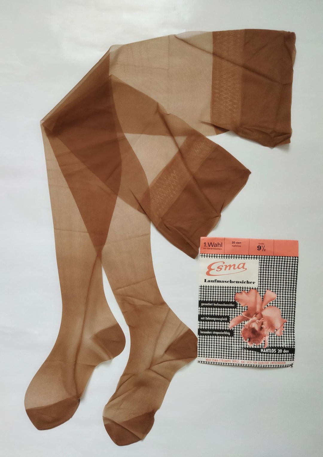 Vintage Esma Women's 20 Den Nylon Stockings,calze,strümpfe Size 9 1/2 ...