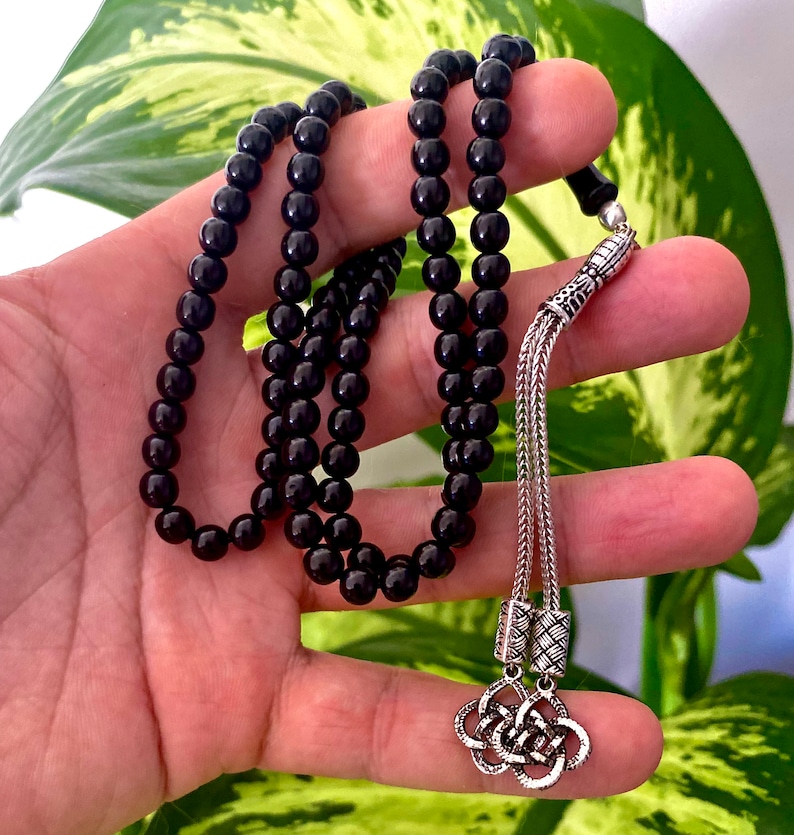 REAL Georgia Oltu Stone Islamic Prayer Beads, Natural Stone 99 Beads ...