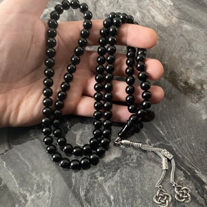 REAL Georgia Oltu Stone Islamic Prayer Beads, Natural Stone 99 Beads ...