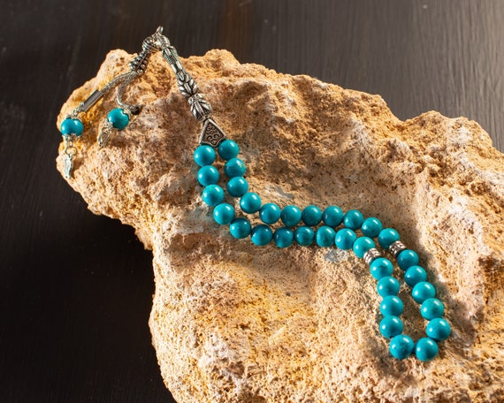 REAL Turquoise Firuze Fairuz Islamic Prayer Beads 33 Beads | Etsy