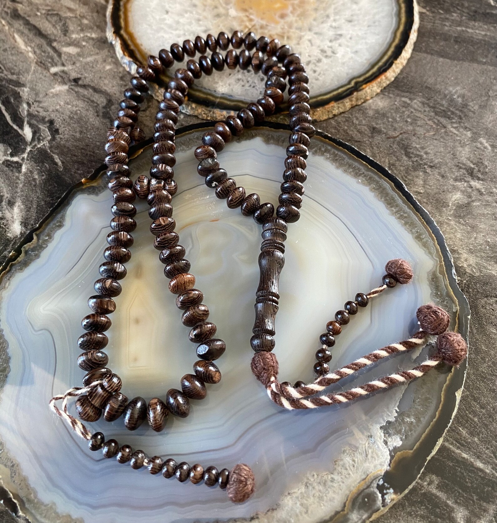 REAL Wenge Tree Islamic Prayer 100 Beads, Dhikr 100, Misbaha, Muslim ...