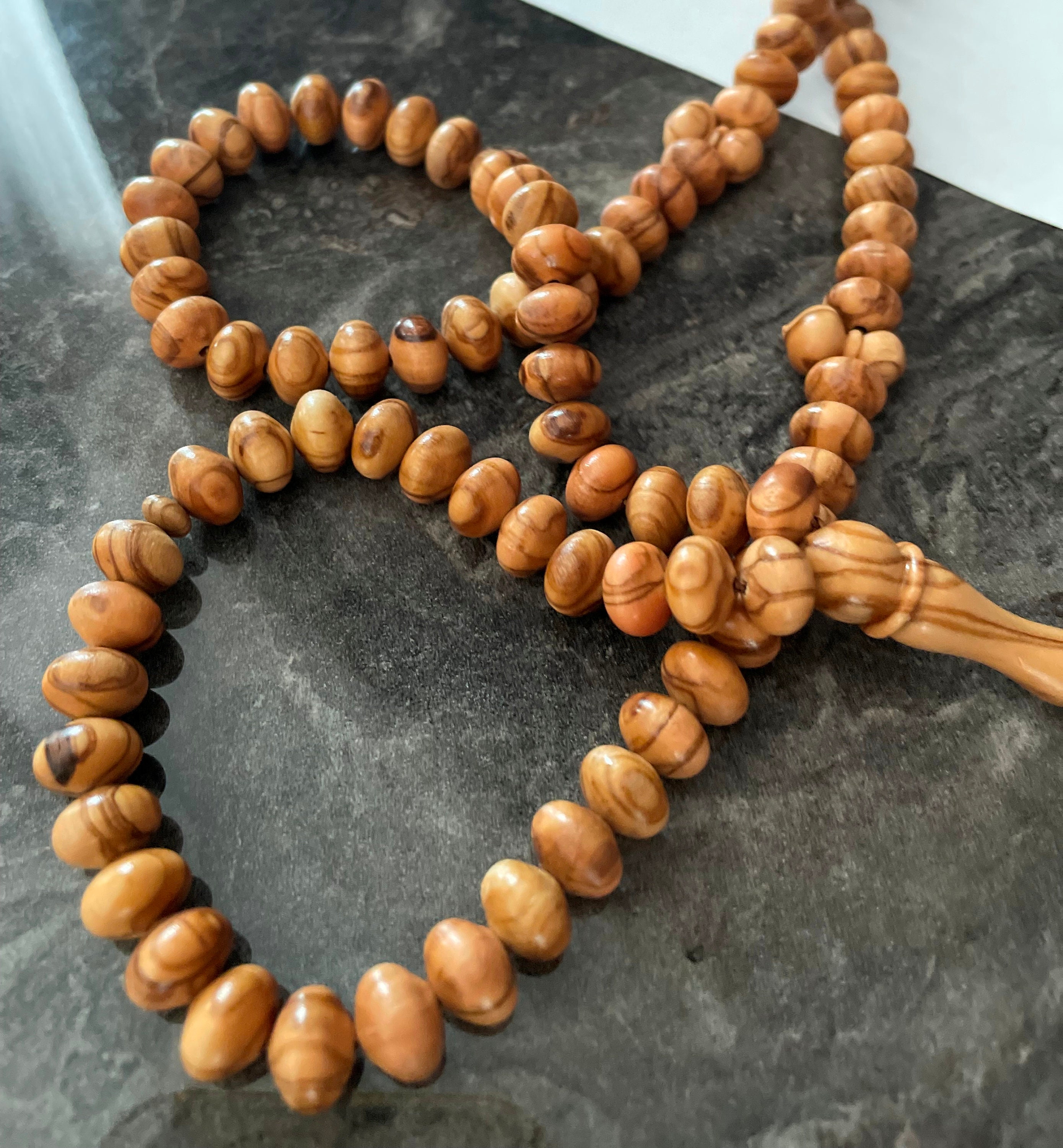 REAL Olive Tree, Wooden Islamic Prayer 99 Beads, Tasbih, Misbaha ...