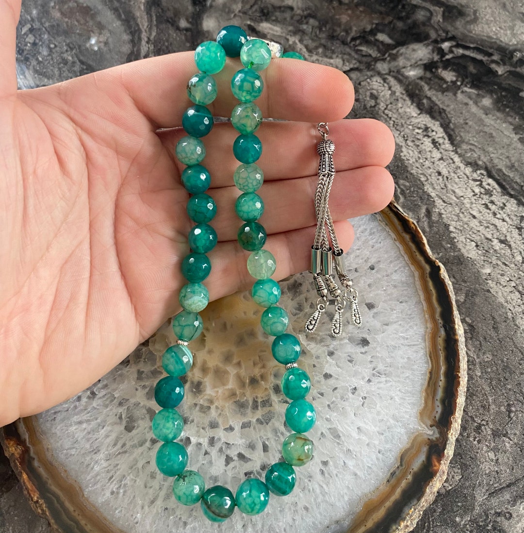 REAL Agate, Aqeeq, Islamic Prayer 33 Beads, Tasbih, Tesbih, Misbaha ...
