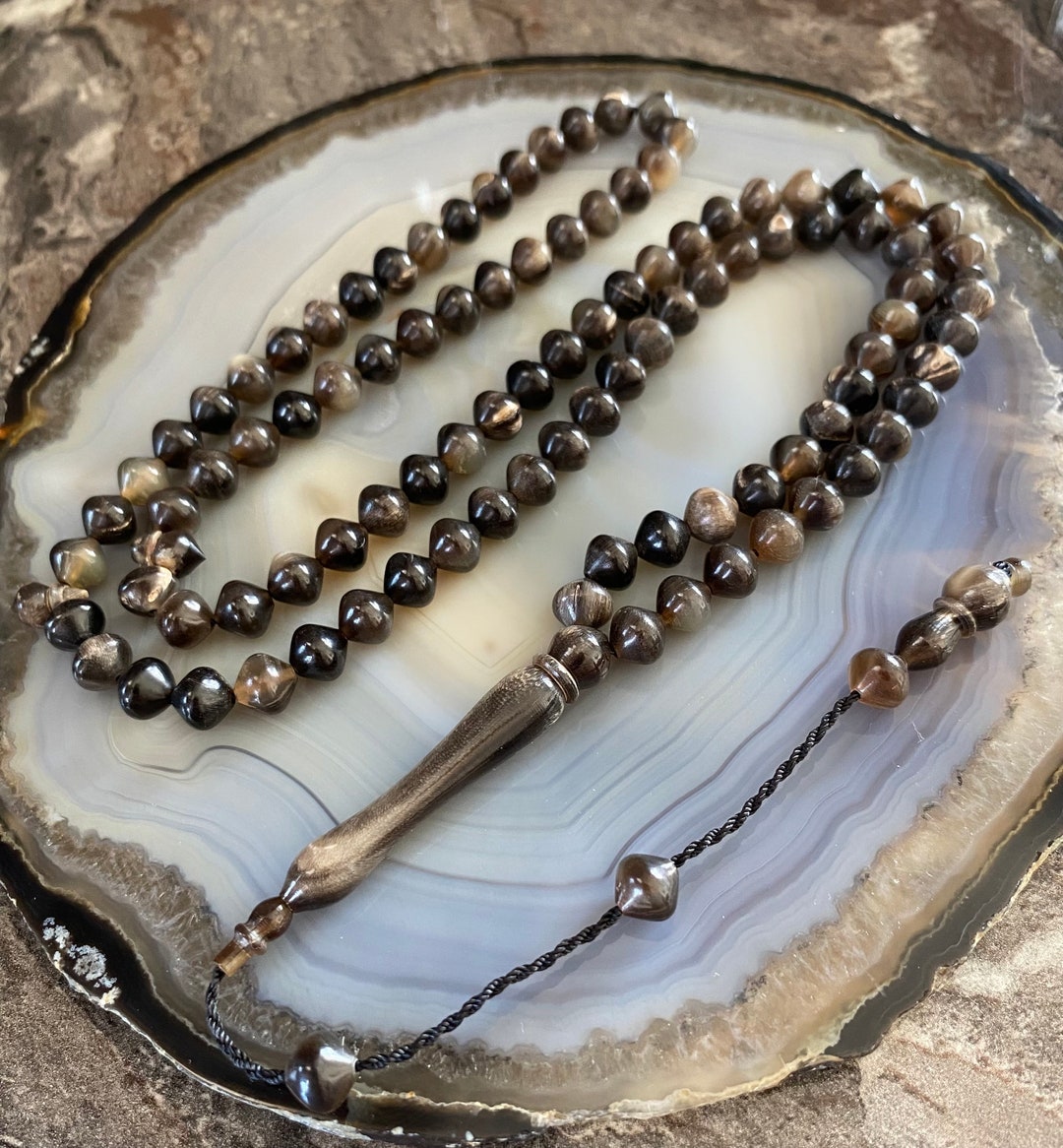 REAL Buffalo Horn Islamic Prayer 99 Beads, Tasbih, Misbaha, Tasbeeh ...