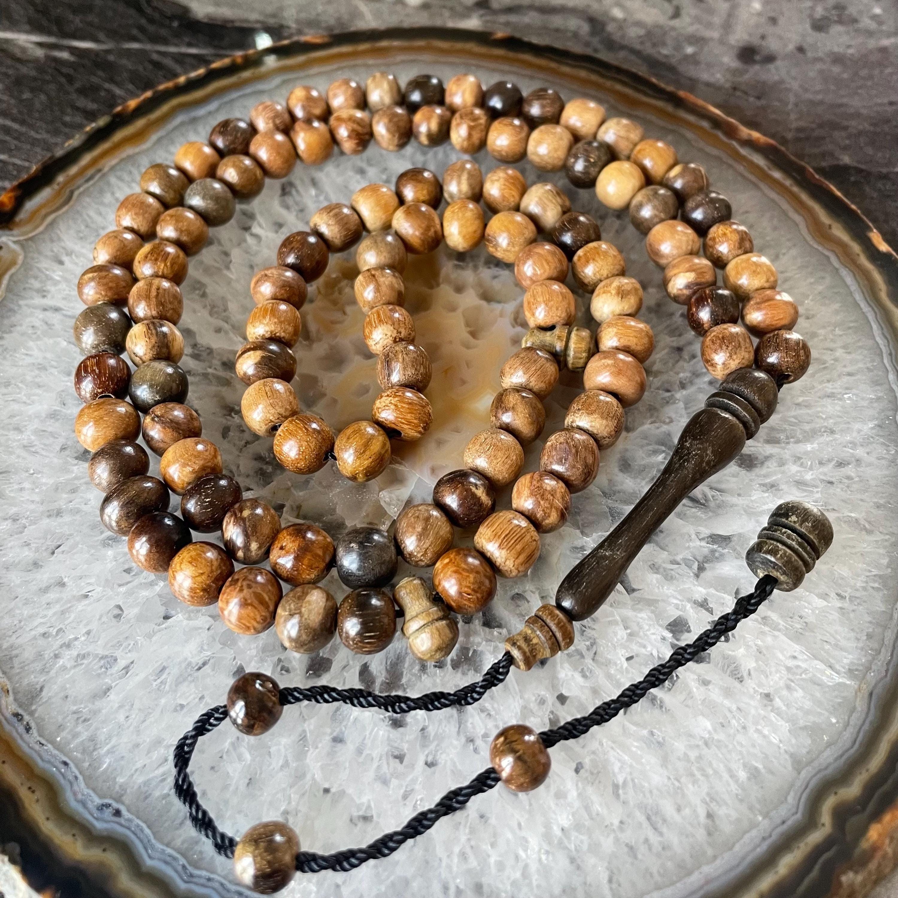 REAL Oud Tree Islamic Prayer 99 Beads, Tasbih 99, Eid Gift Misbaha ...