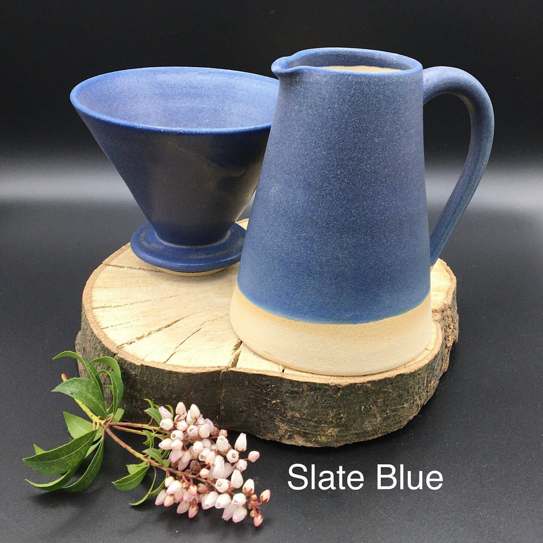 Ceramic Filter Coffee Drip Set Hand Made Thrown, Two Mug, Reusable ...