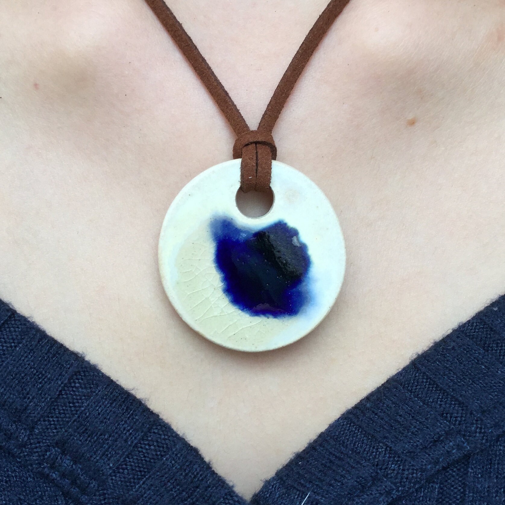 Ceramic Pendant Necklace Pottery Hand Thrown - Etsy UK