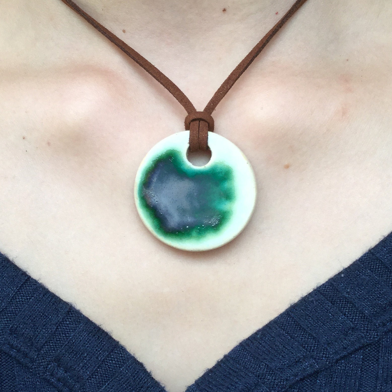 Ceramic Pendant Necklace Pottery Hand Thrown - Etsy UK