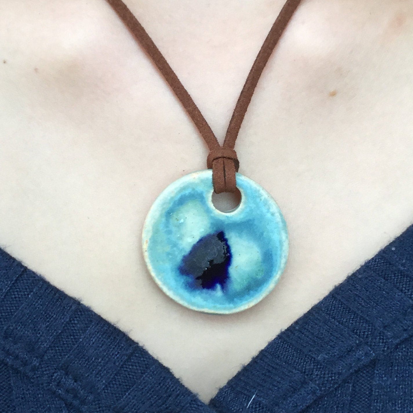 Ceramic Pendant Necklace Pottery Hand Thrown - Etsy UK