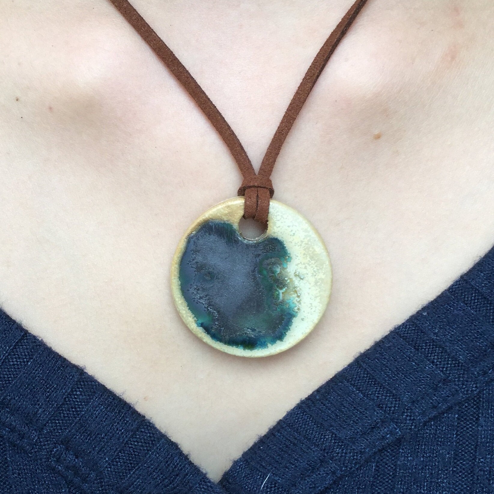Ceramic Pendant Necklace Pottery Hand Thrown - Etsy UK