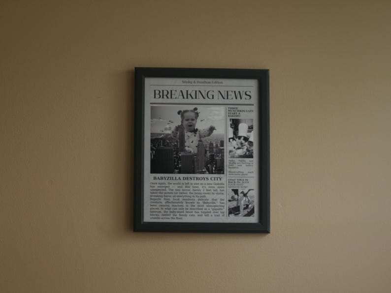 Custom Front Newspaper Page With Custom Articles | Printed and Framed ...