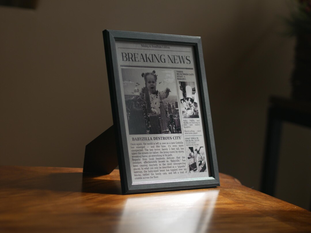 Custom Front Newspaper Page With Custom Articles | Printed and Framed ...