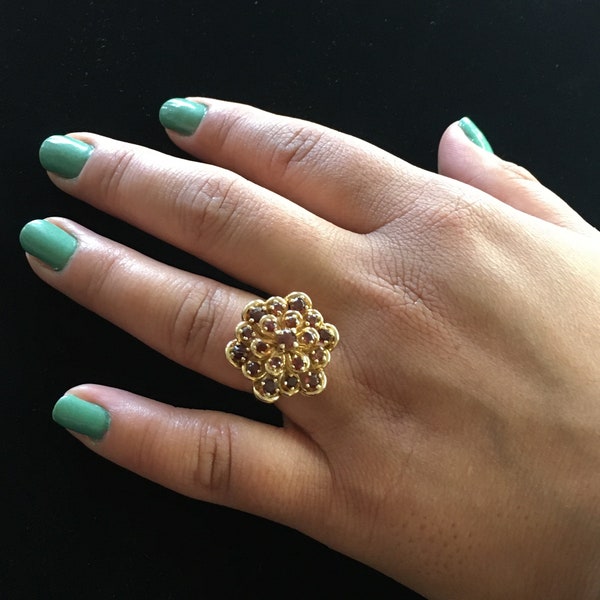 Floral Cocktail Ring - Etsy