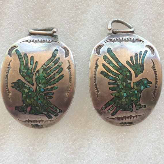 Native American Old Pawn Eagle Inlaid Turquoise Sterl… - Gem