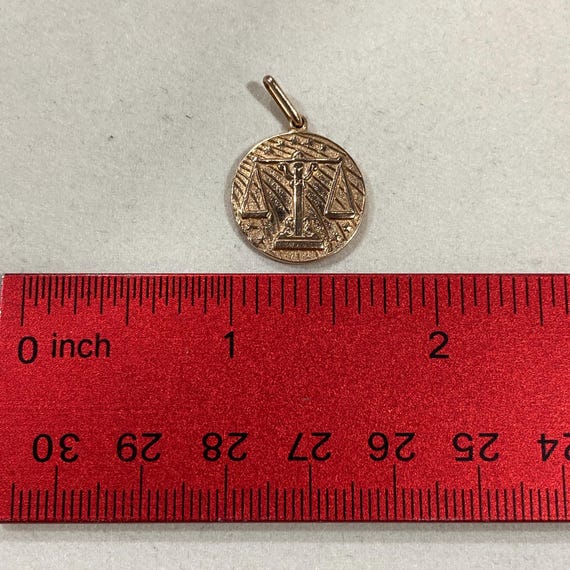 14K Solid Yellow Gold 583 Scale of Justice Medallion … - Gem