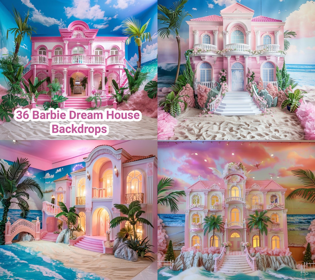 36 Barbie Dream House Backdrops, Barbie Inspired Digital Backdrops ...