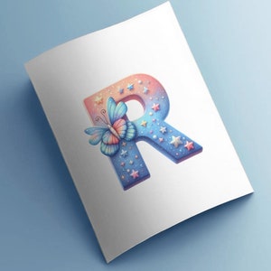 Butterfly Alphabets Png, Sparkling Stars Butterfly Alphabets Png ...