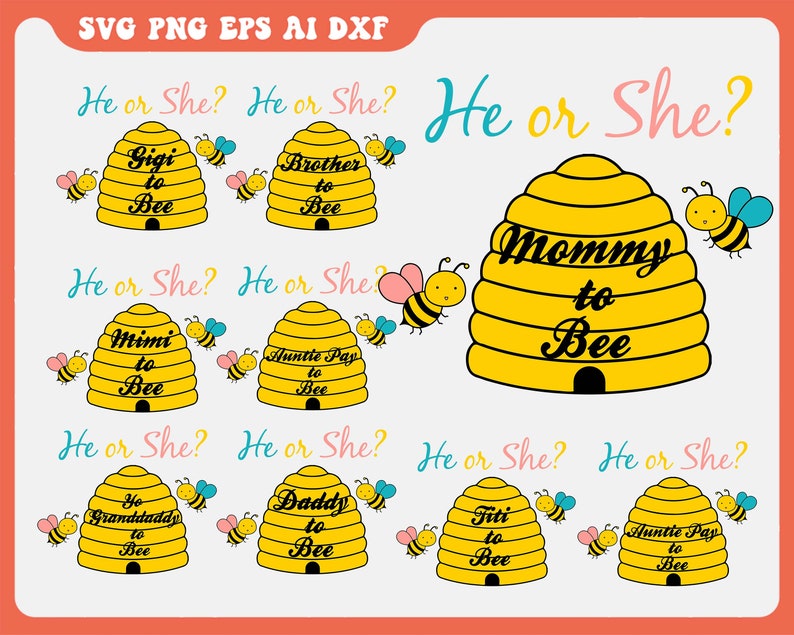 Mommy to Bee Svg, He or She Mom to Bee Svg, He or She Bee Svg, He or ...