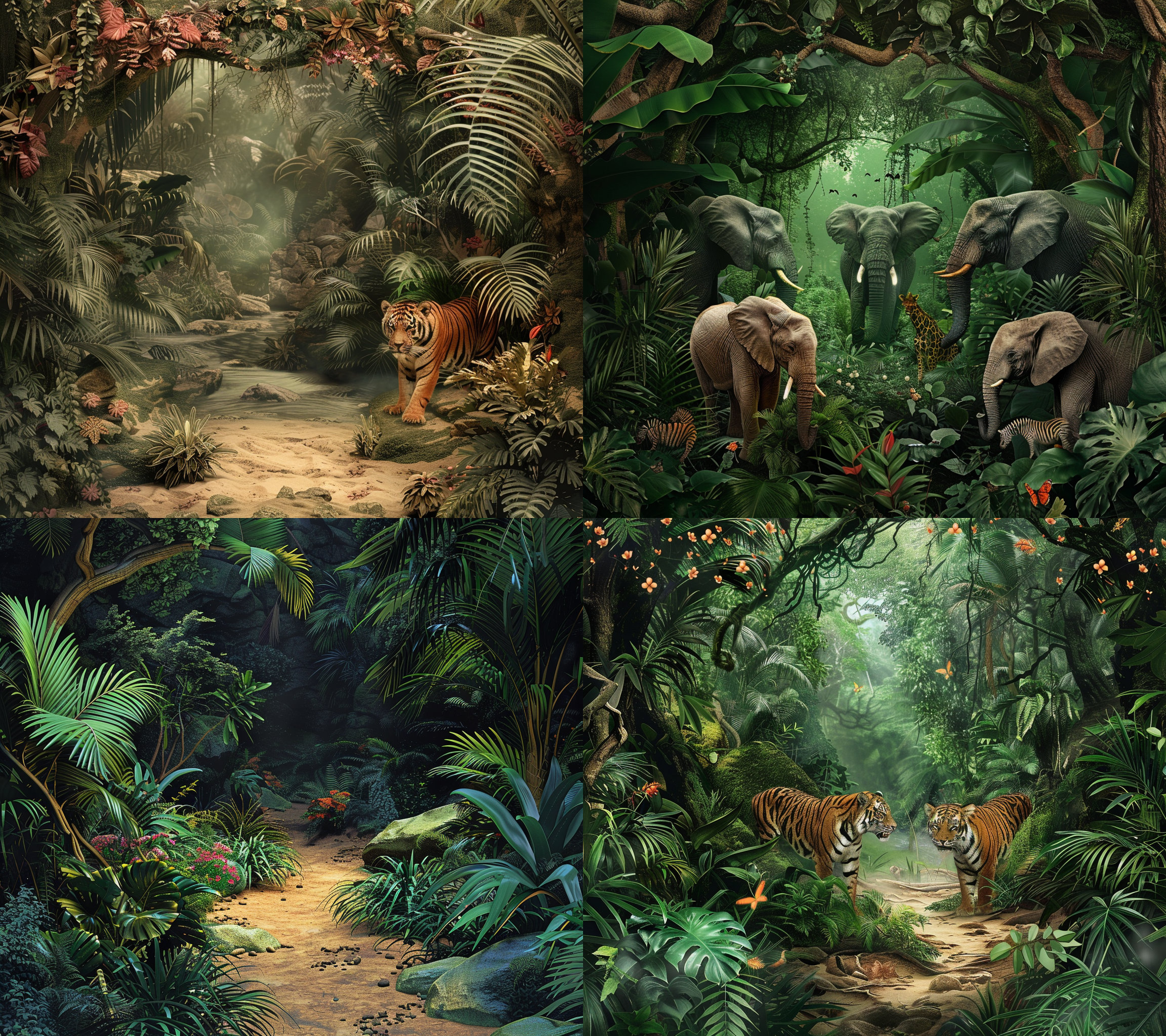Jungle Safari Digital Backdrop, Jungle Palms , Studio Backdrop Overlay ...