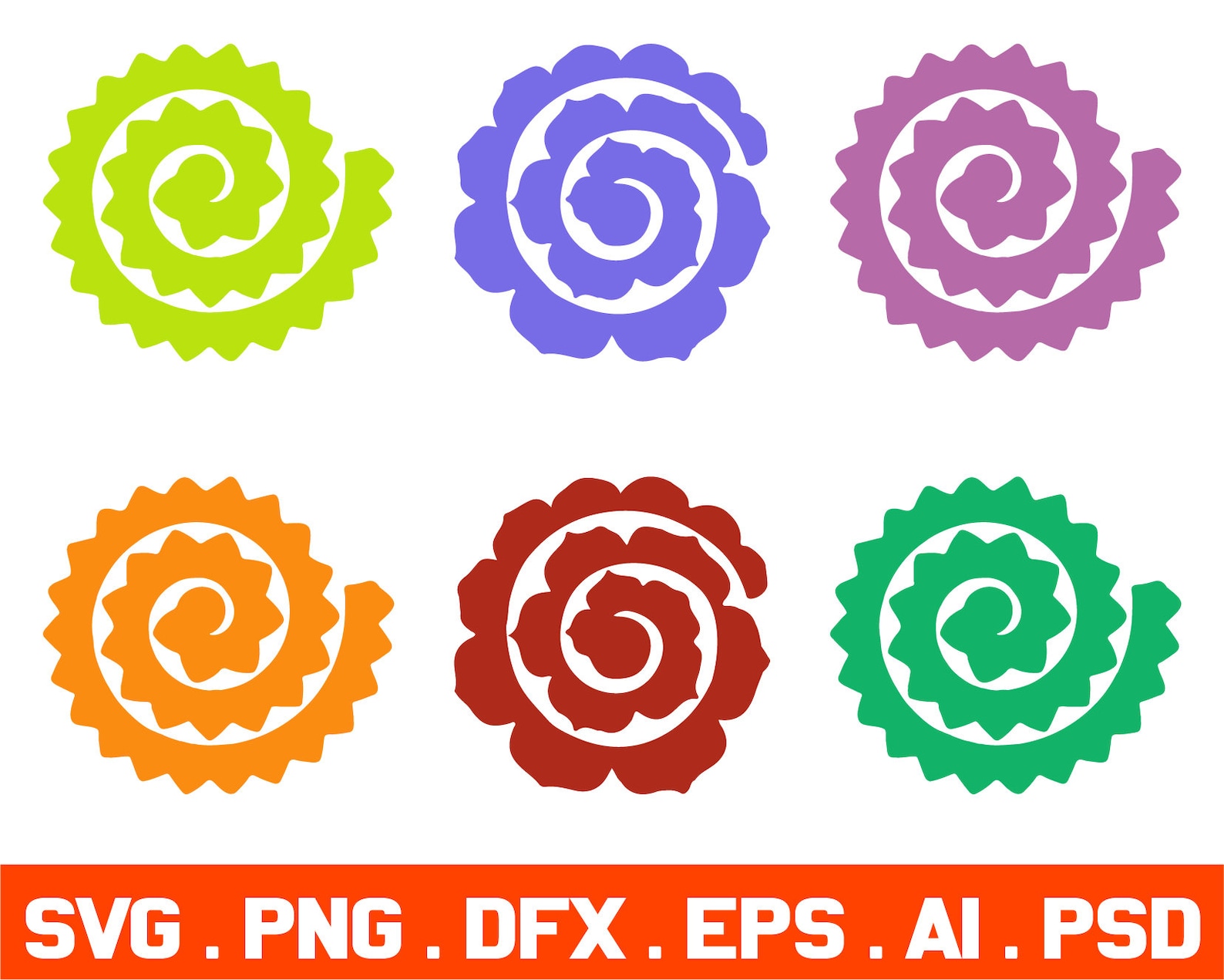 Rolled Flower SVG Flower Templates Png Paper Flowers - Etsy