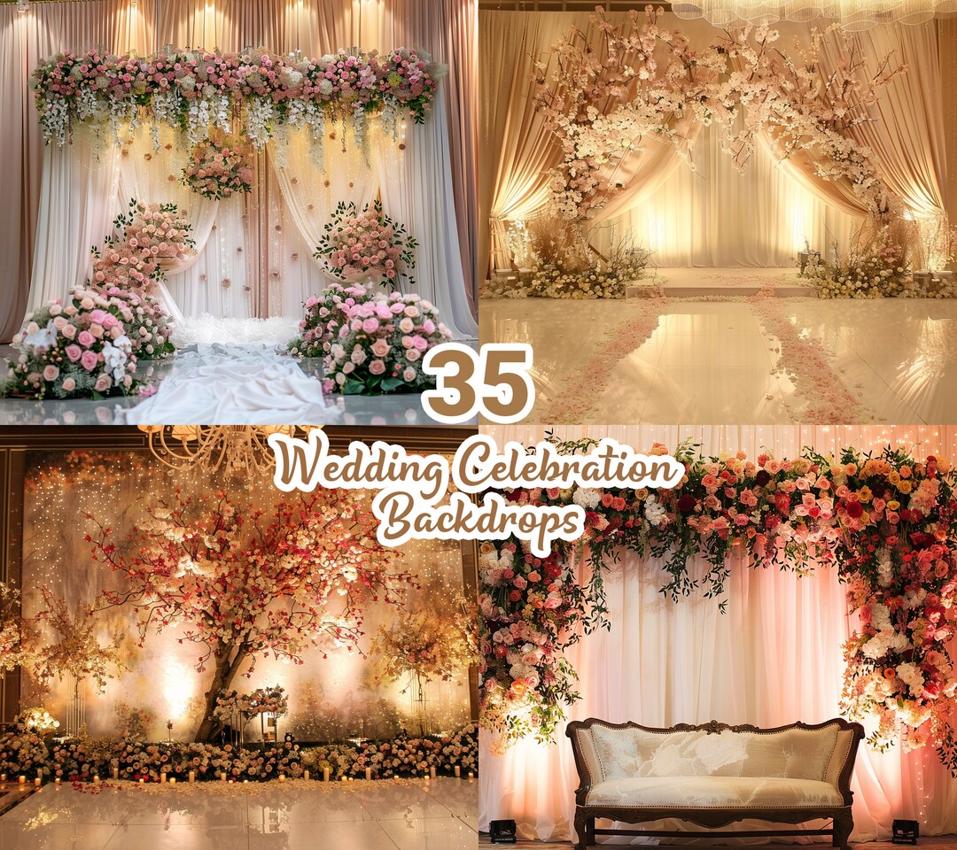 Wedding Celebration Digital Backdrops, Digital Backdrop Overlays ...