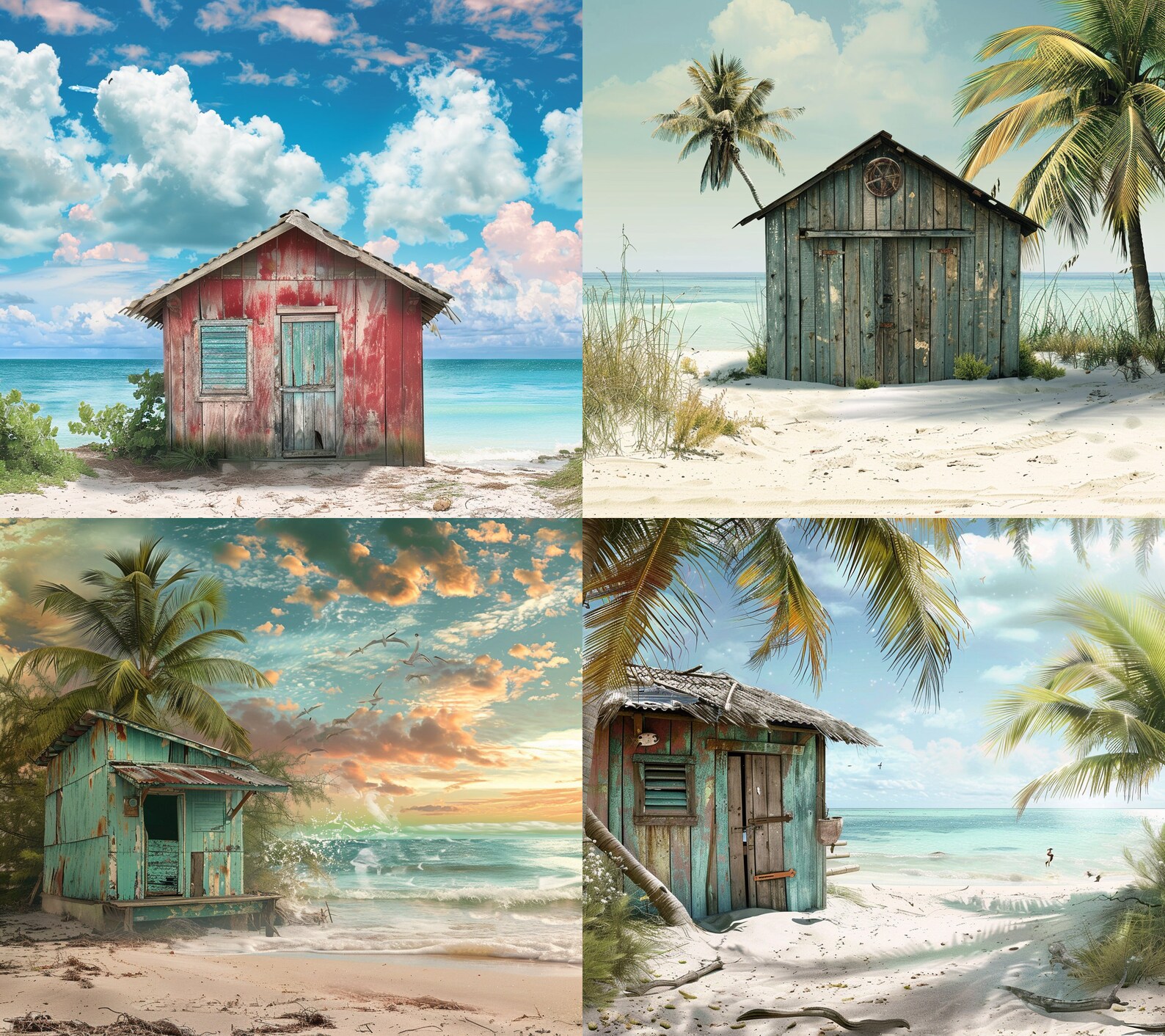 Beach Shack Digital Backdrops, Summer Beach Composite Photos Background ...