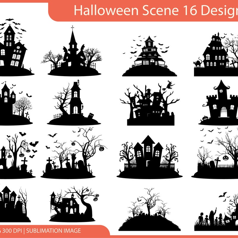 Halloween Silhouette Svg - Etsy