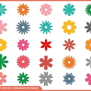 Cute Flower Svg Bundle, Gardening Flower Icon Svg, Flat Flowers Clipart ...
