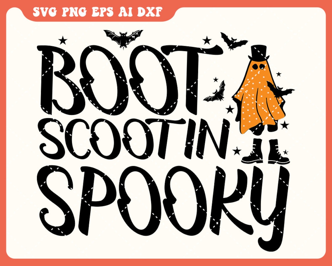 Boot Scootin Spooky PNG Western Halloween Png Western Ghost - Etsy