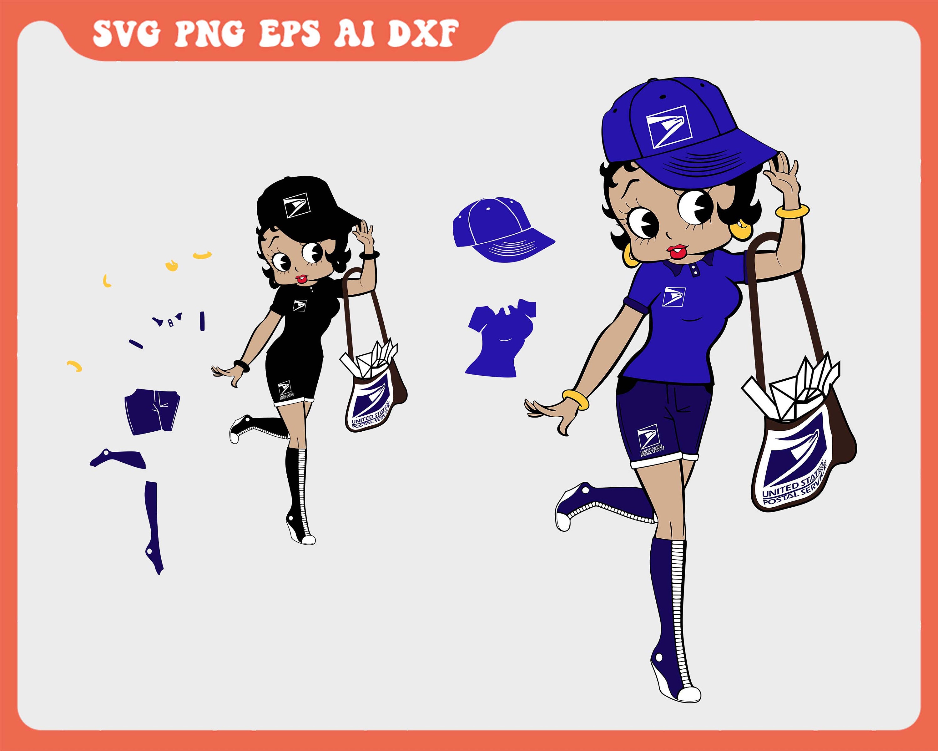 Betty Boop Playing Baseball Clipart