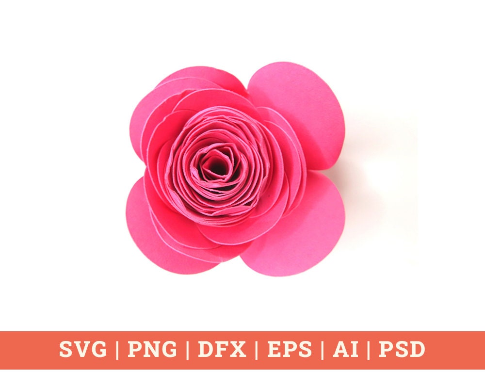 Flor enrollada Svg Flor de papel Svg Flor Svg Clipart de - Etsy España