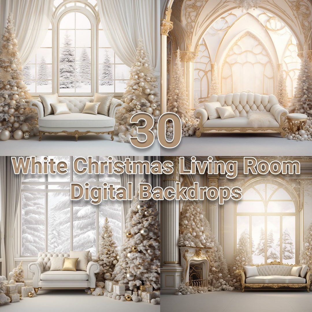 White Christmas Digital Backdrops, Neutral Backdrops, Digital ...