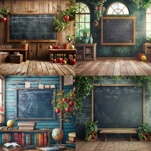 Back to School Digital Backdrops, Middle School Backgrounds for ...