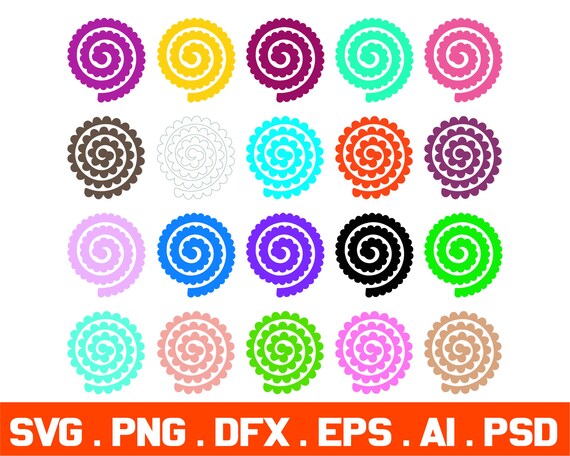 Rolled Flower Svg Png Flower Templates Png Paper Flowers - Etsy