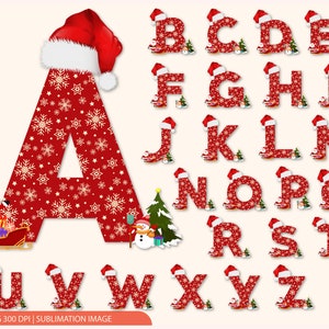 Christmas Alphabets Svg Bundle, Christmas Alphabets Png Bundle, A-Z ...