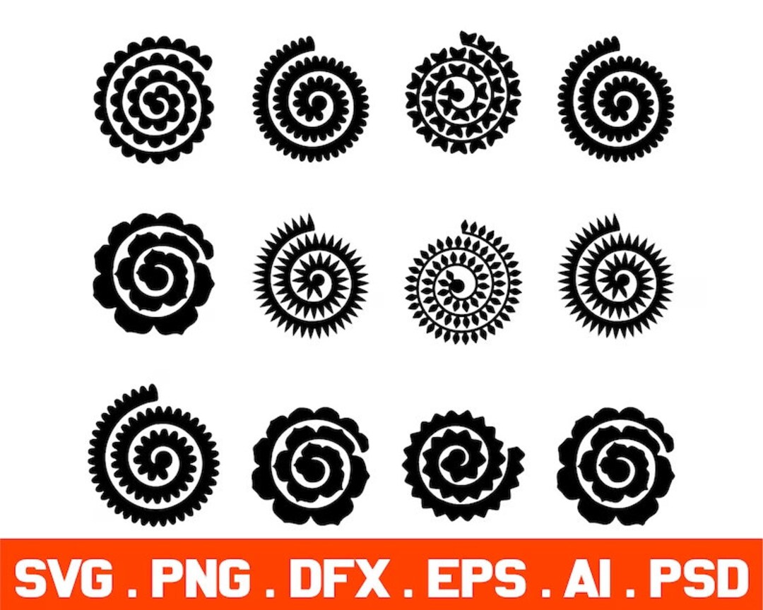 Rolled Flower Svg, Rolled Paper Flower Svg,gerollte Blume, Flower Svg ...