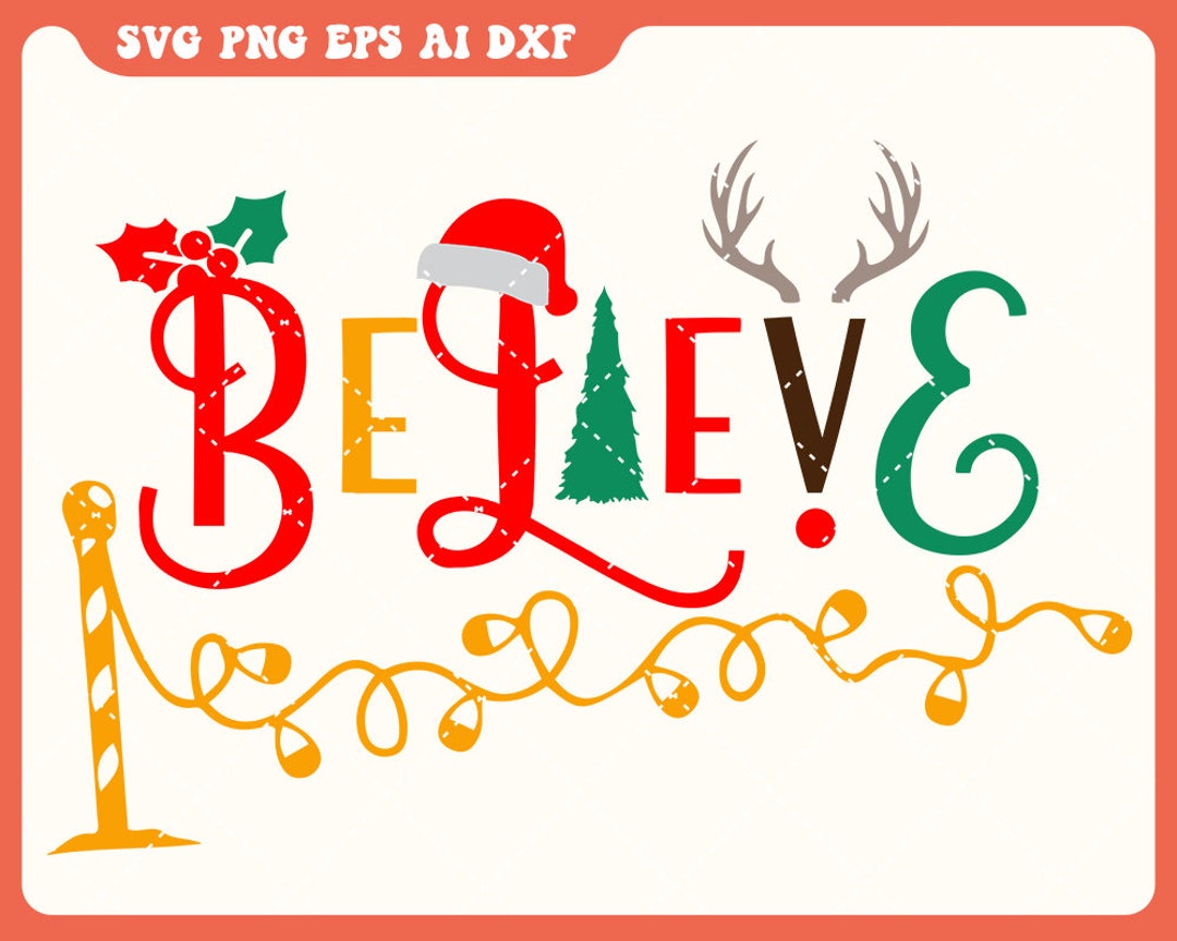 Cree SVG cree en Navidad svg Navidad svg vacaciones svg - Etsy España