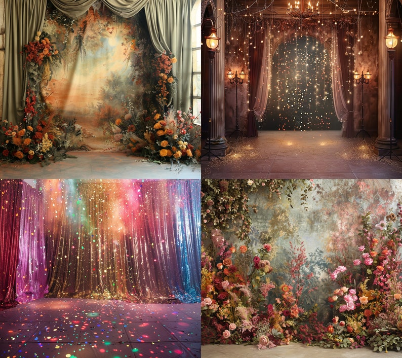 Celebration Digital Backdrops, Party Digital Backdrop Overlays, Wedding ...