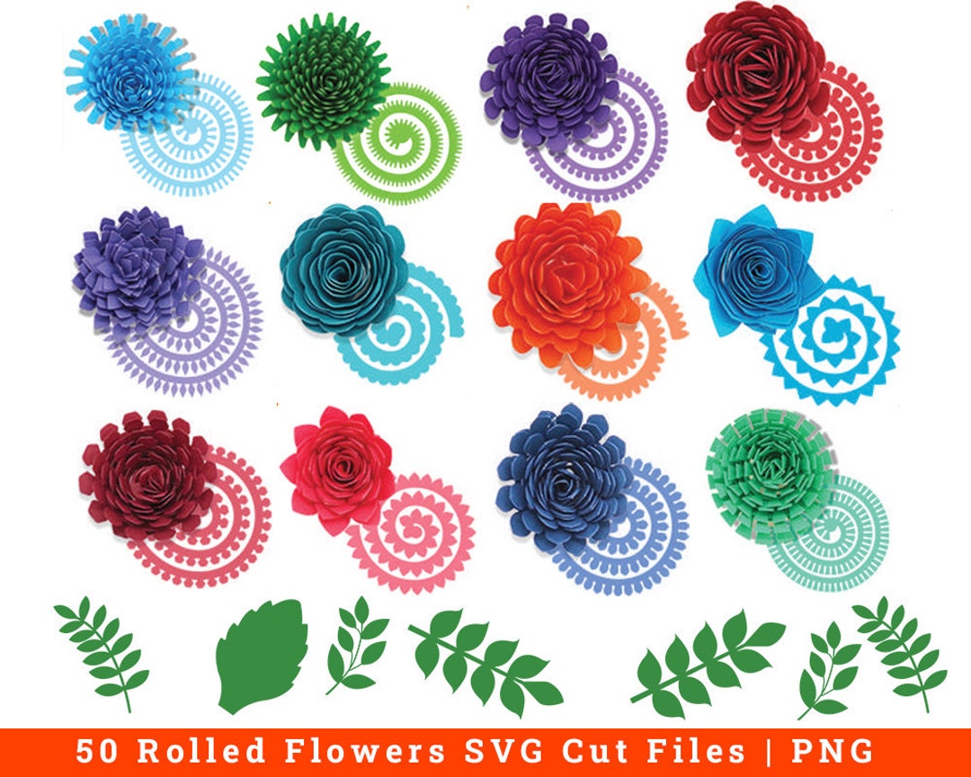 Rolled Flower Svg, Paper Flower Svg, Flower Svg, Flower Clipart, Floral ...