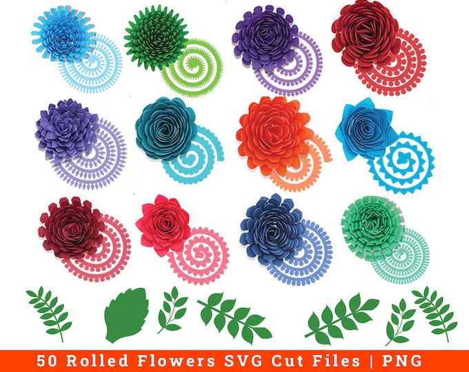 Paper Flower Svg, Flower Svg, Digital Download, Digital Paper Svg, Pdf ...