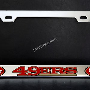 San Francisco 49ers License Plate Frame Custom Made of Chrome Plated ...