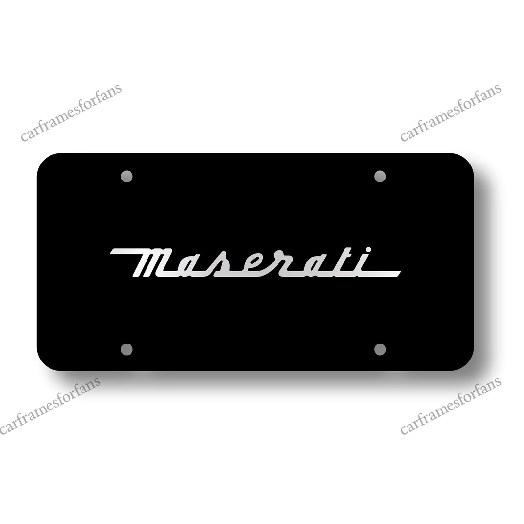 Maserati Lettering Black License Plate Custom Made of - Etsy