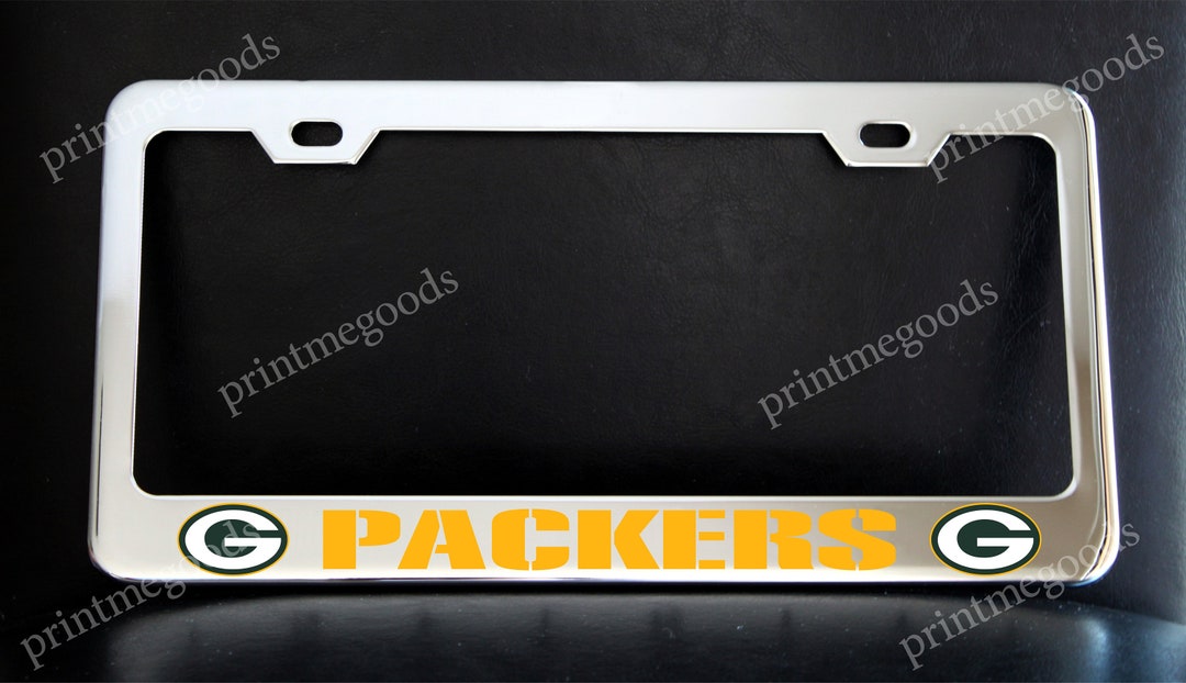 Green Bay Packers License Plate Frame, Custom Made of Chrome Plated ...