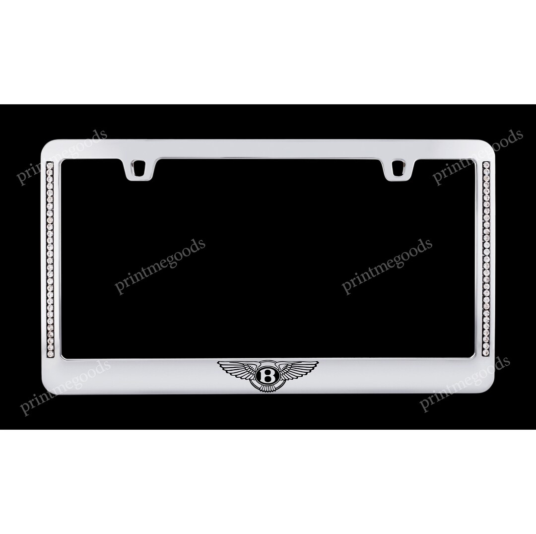 Bentley Logo Rhinestone License Plate Frame Custom Made of Chrome ...