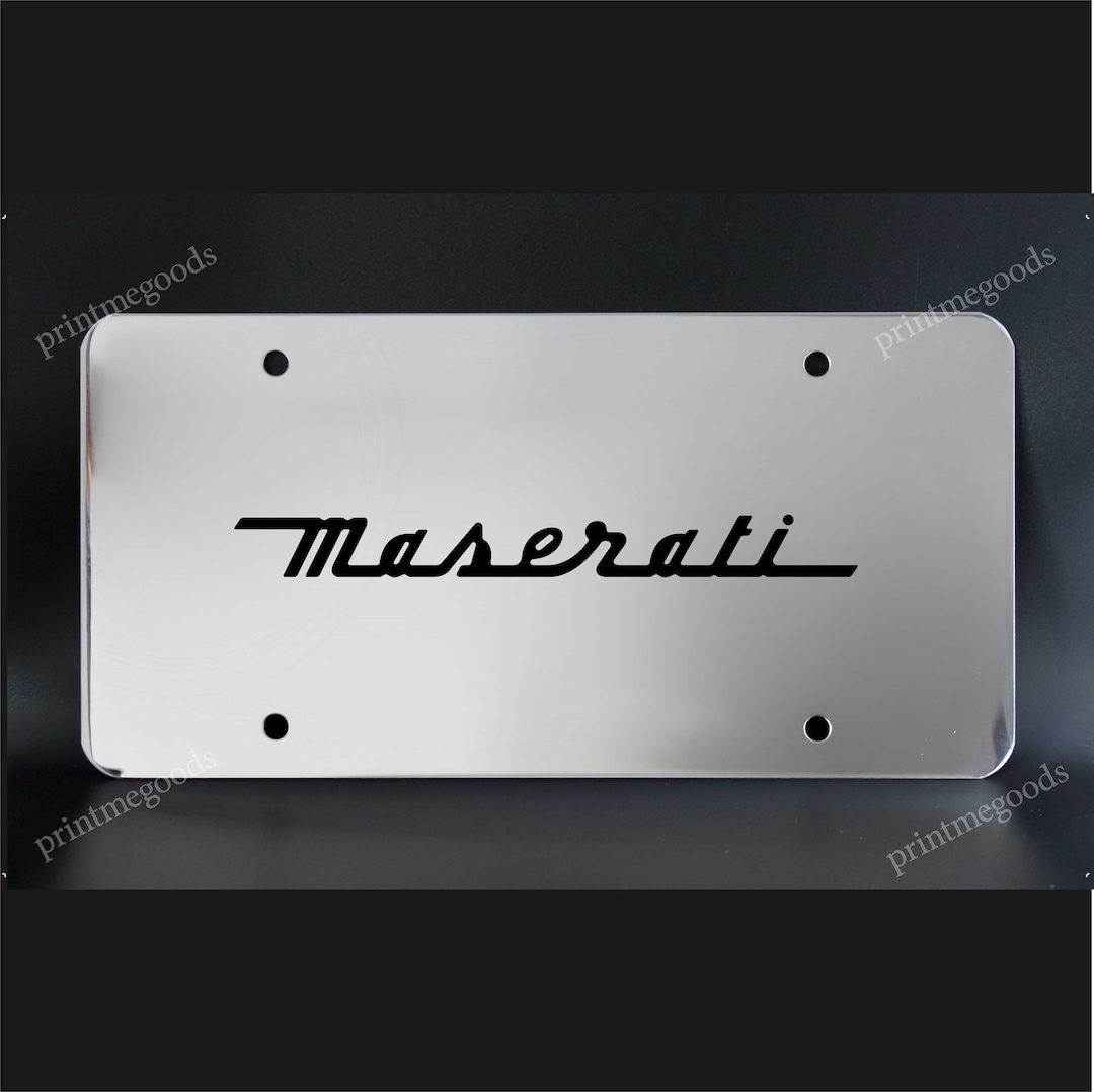 Maserati Lettering License Plate Custom Made of Stainless Steel Metal ...