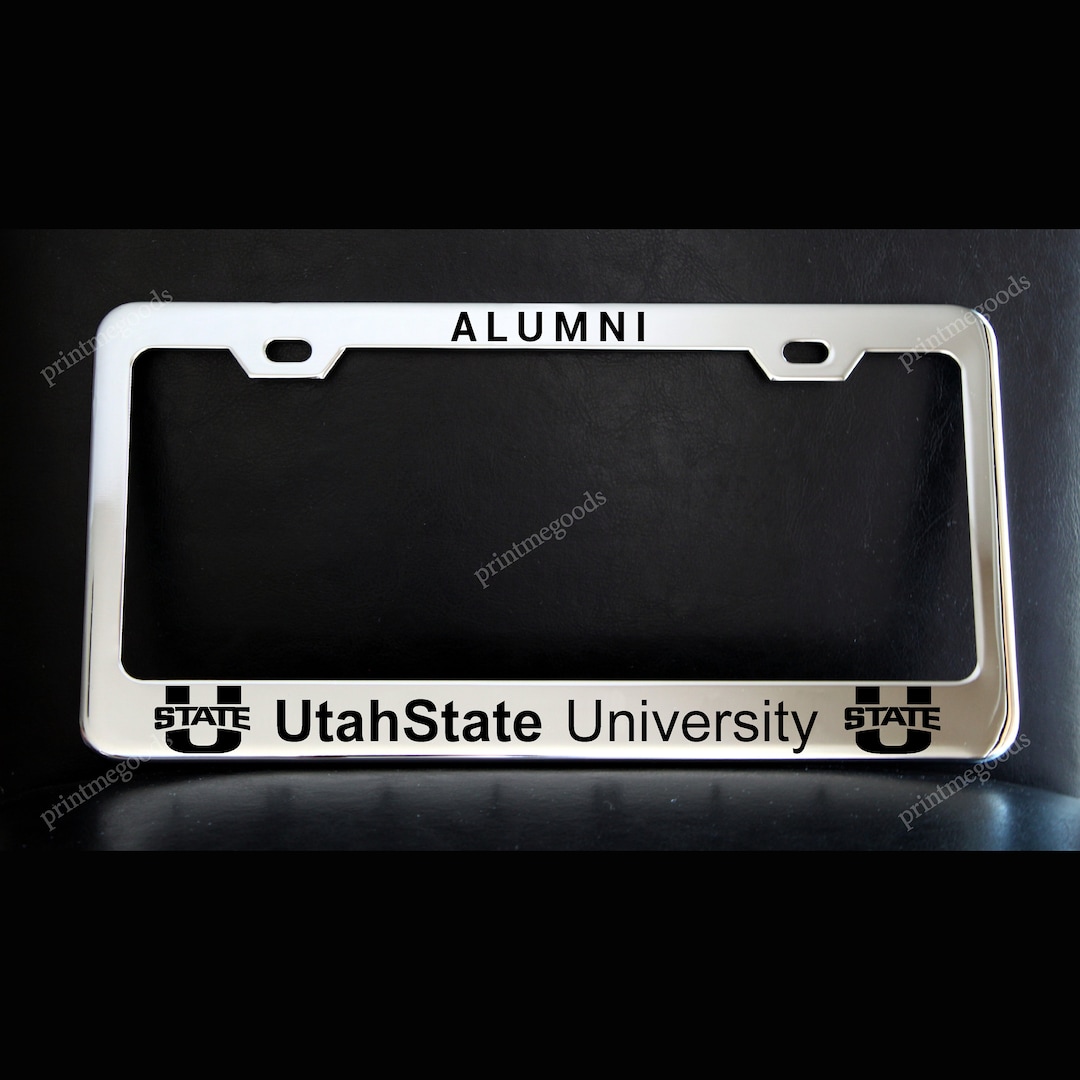 Utah State University Alumni License Plate Frame, Custom Made of Chrome ...