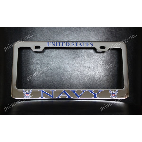 Navy Custom License Plate Frames - Etsy