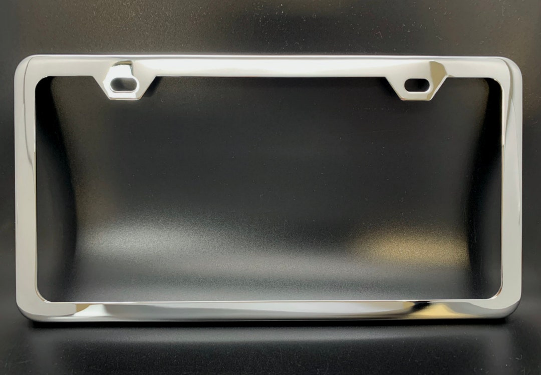 Plain License Plate Frame 2 Hole Chrome Plated Metal - Etsy