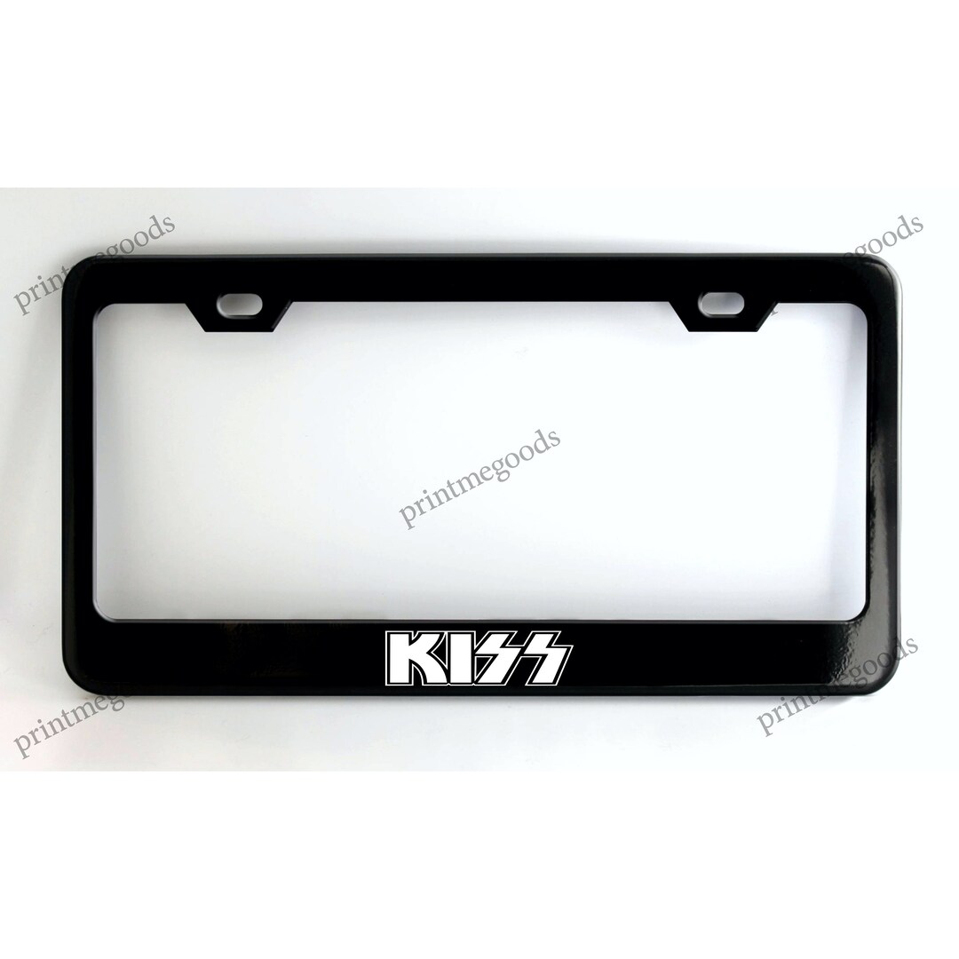 KISS Black License Plate Frame, Custom Made of Powder Coated Metal - Etsy
